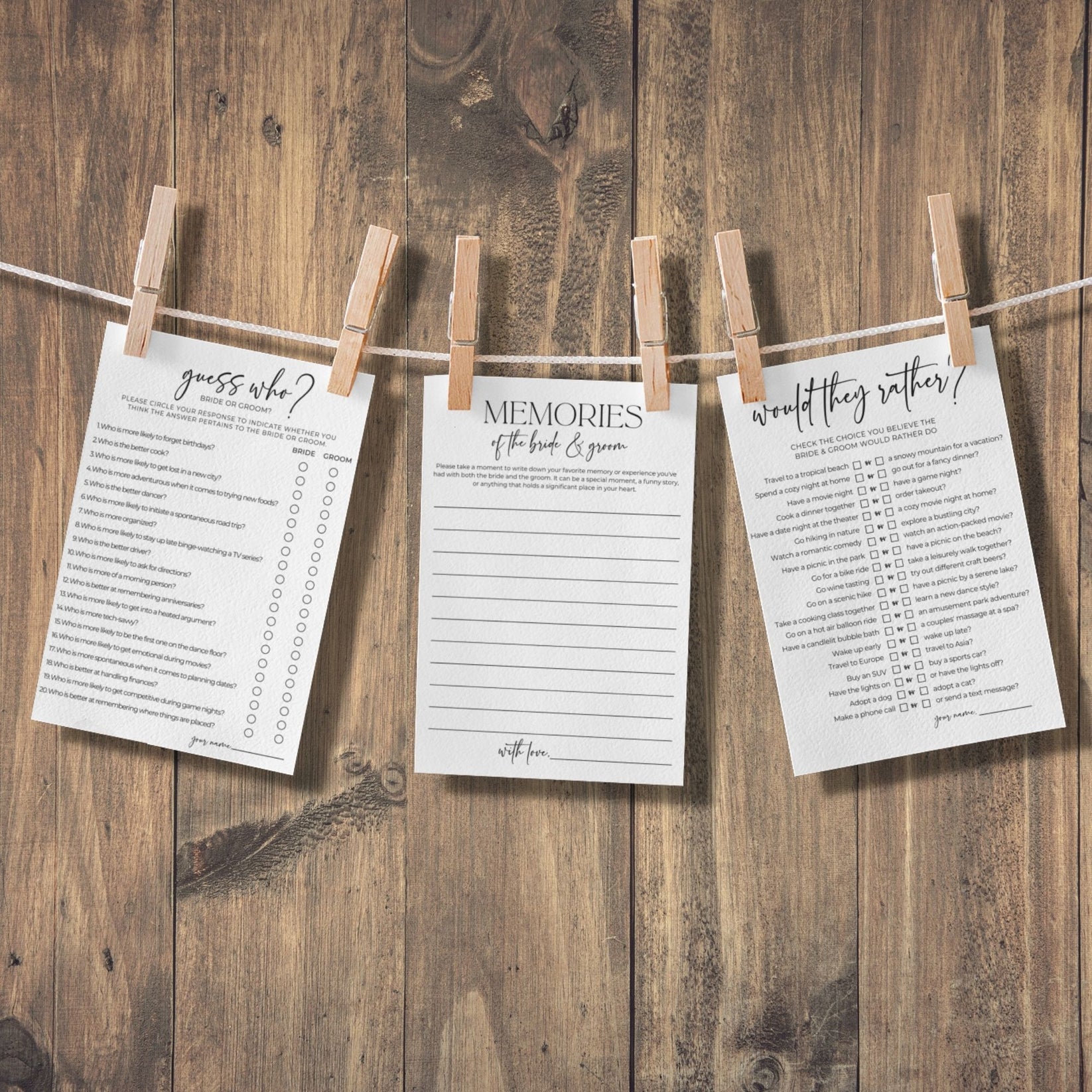 Five Minimalist Wedding Games Bundle – Droo & Aya