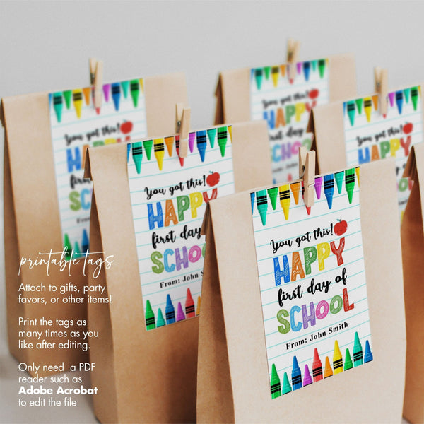 You Got This! Happy First Day of School Printable Favor Tags – Droo & Aya