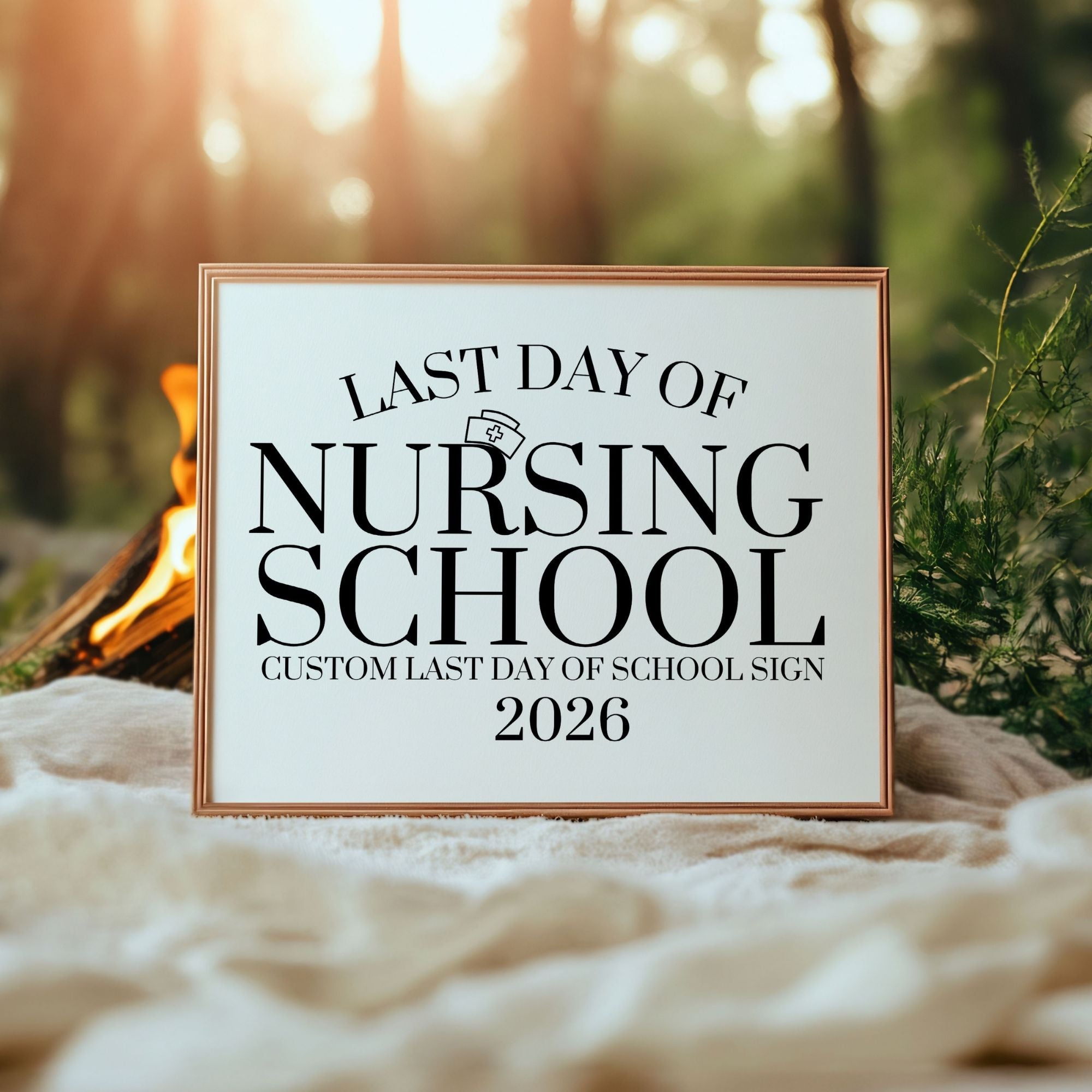 Personalized Last Day of Nursing School Sign 2026 | Custom Nursing Gra ...