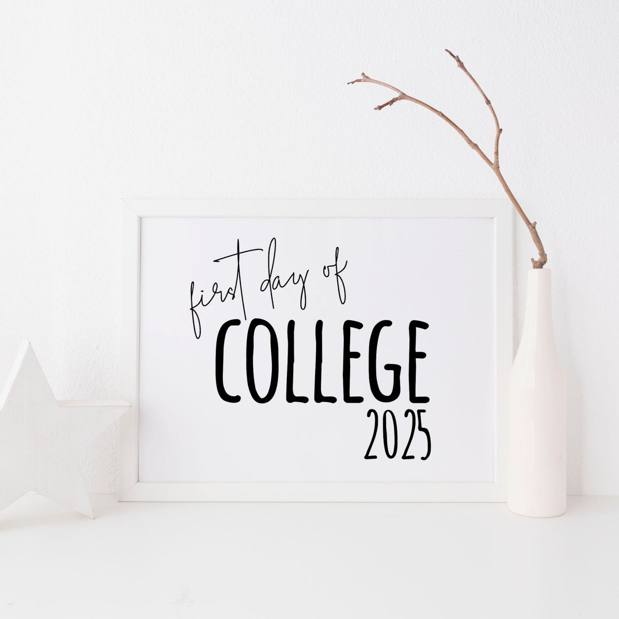 First Day of College 2025 Sign – Droo & Aya