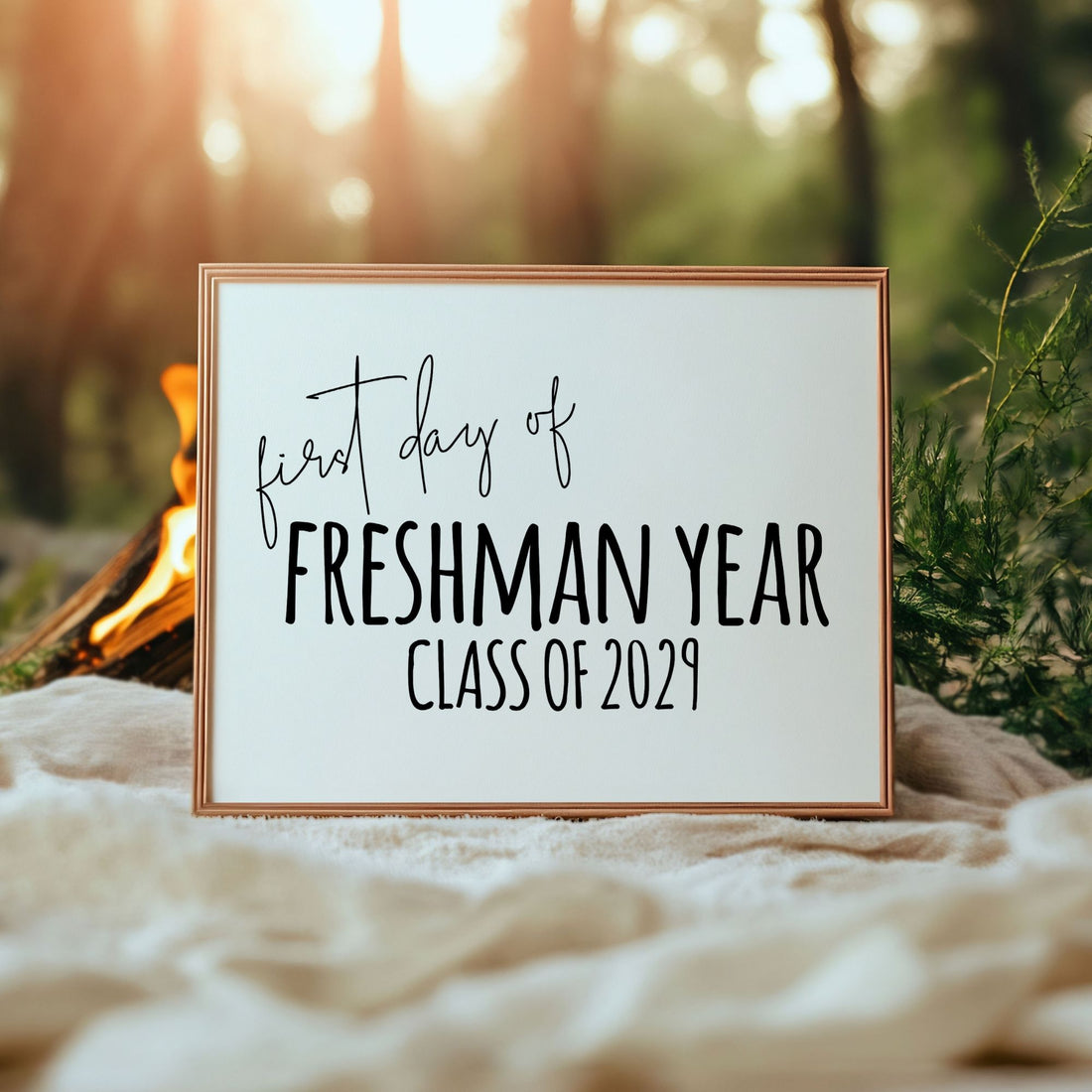First Day of Freshman Year Sign Class of 2029 – Droo & Aya