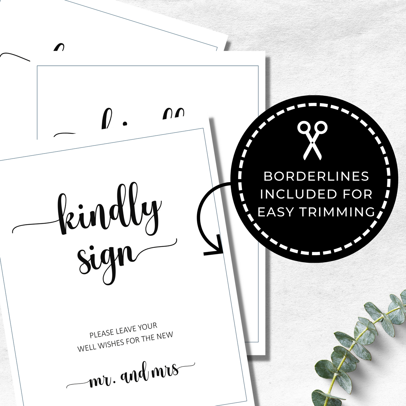 Kindly Sign our Guestbook Printable Sign – Droo & Aya